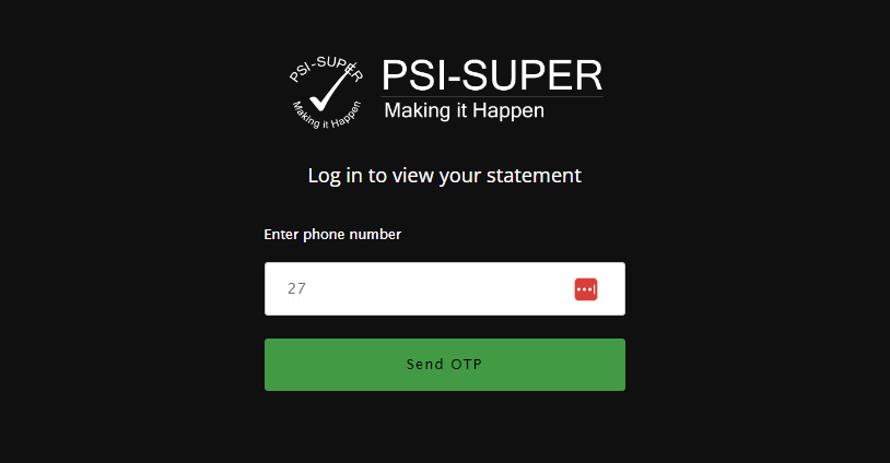 PSI-Super Customer Login
